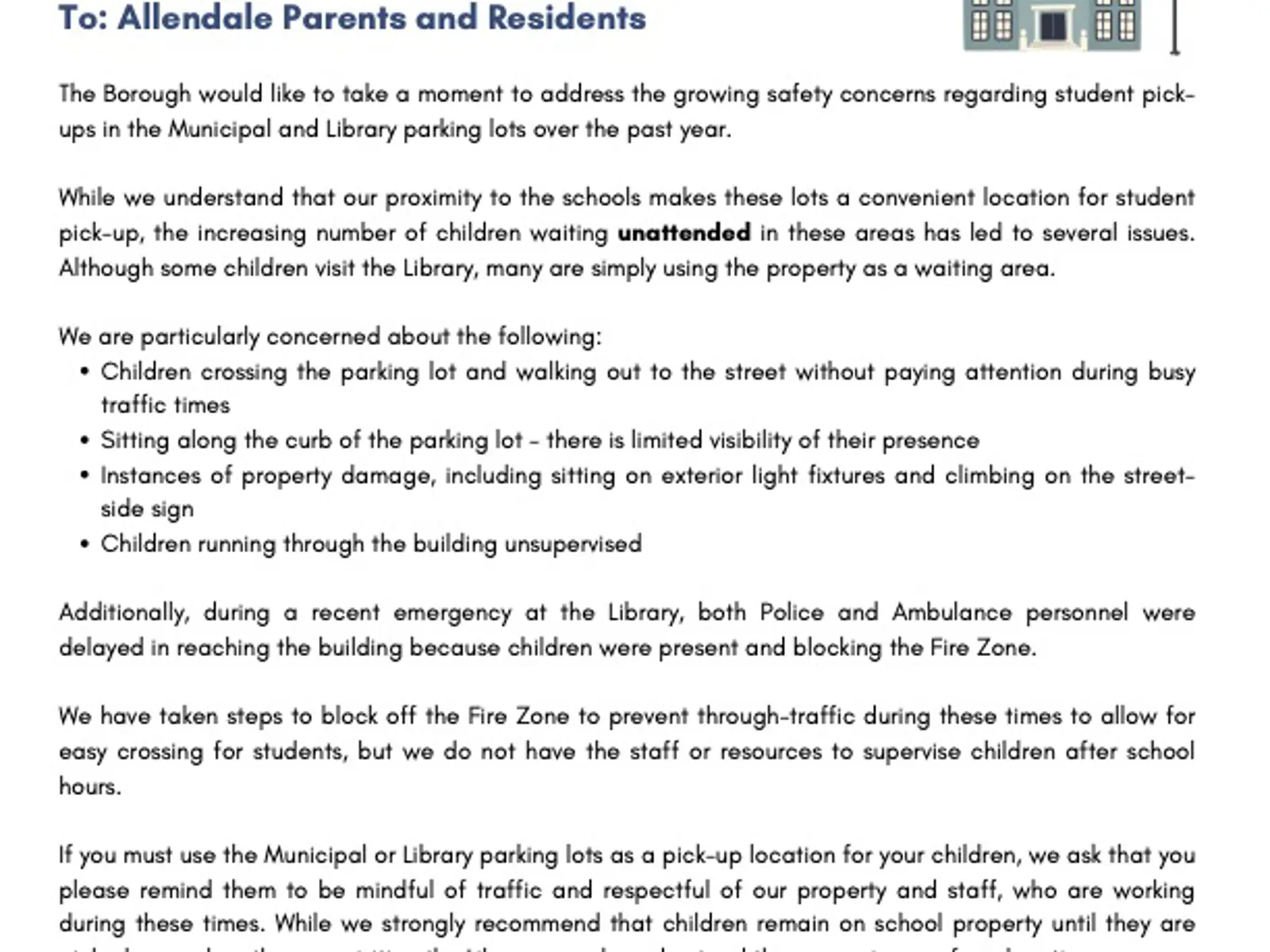 Memos | Borough of Allendale