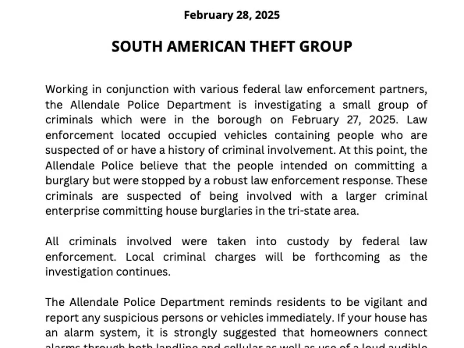 Police Department | Borough of Allendale