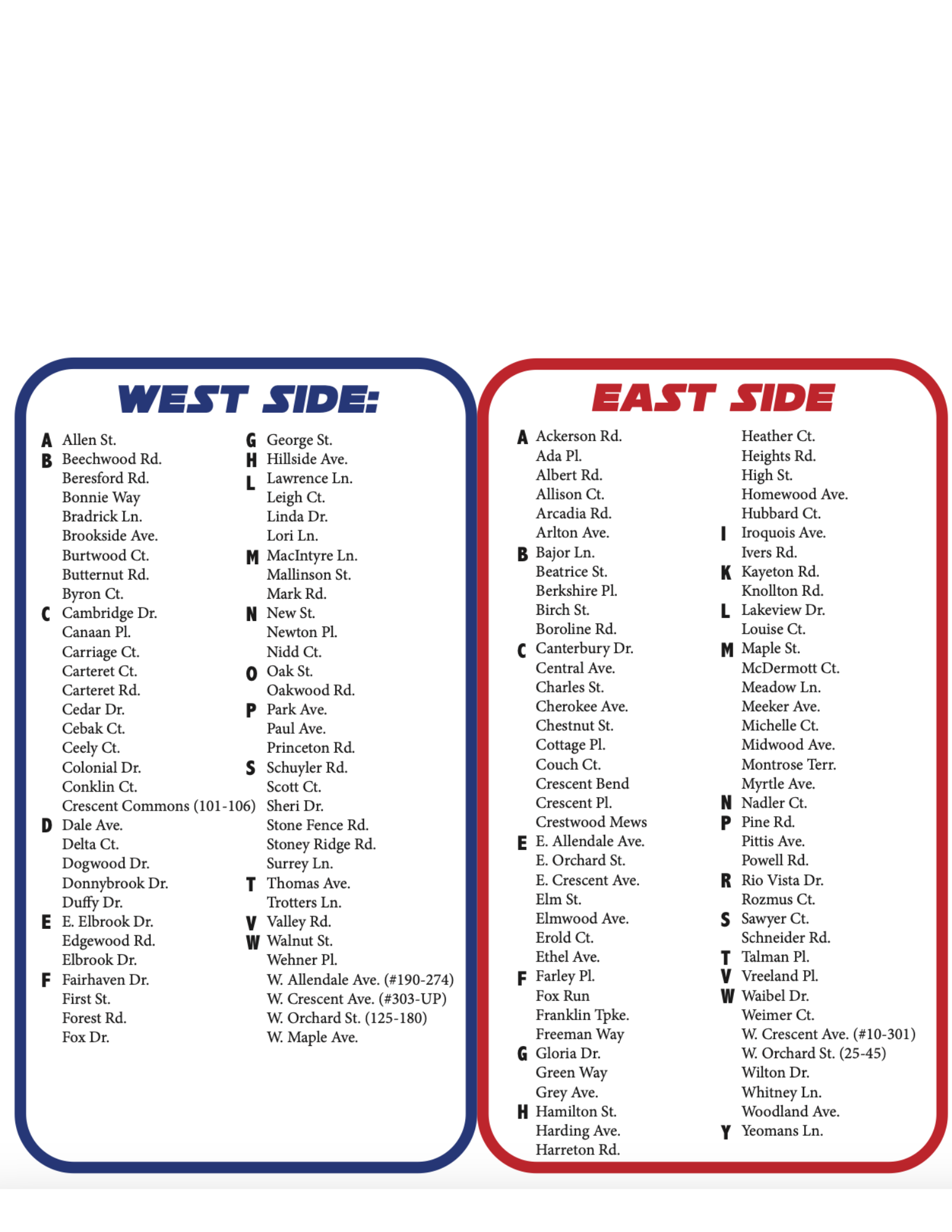 Collection Schedule | Borough of Allendale