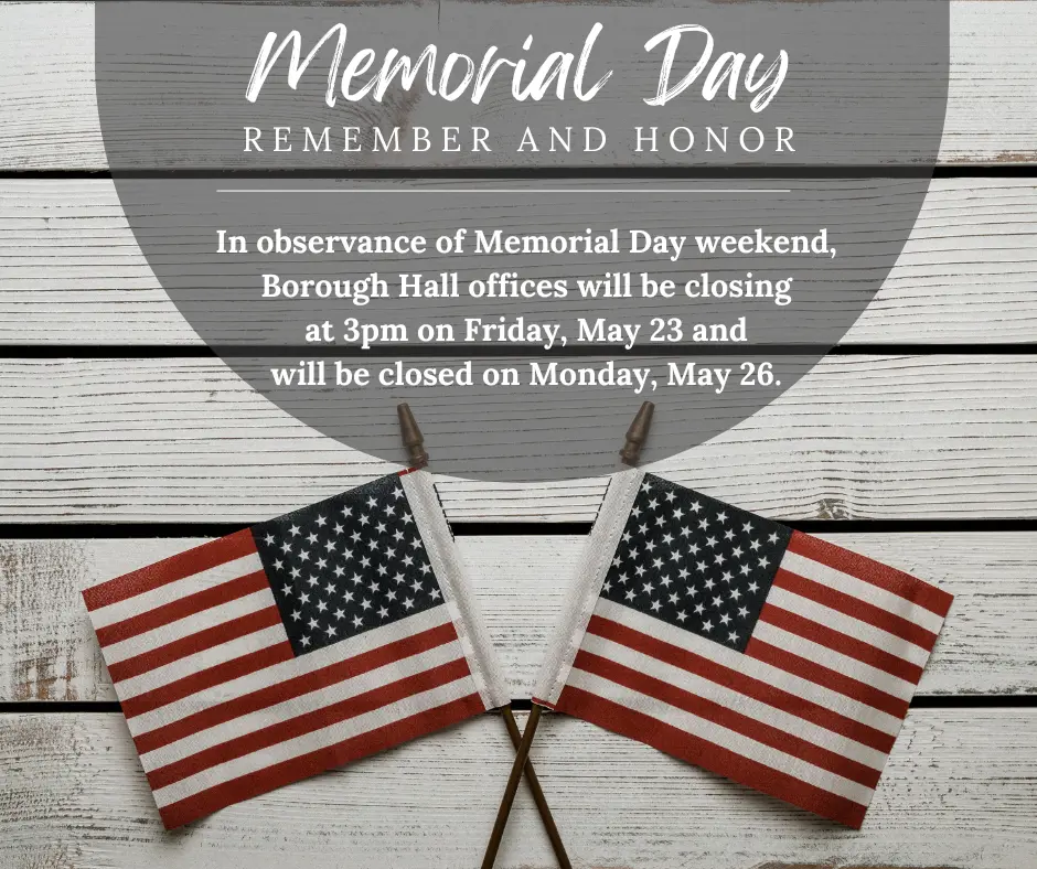 Memorial Day Hours | Borough of Allendale