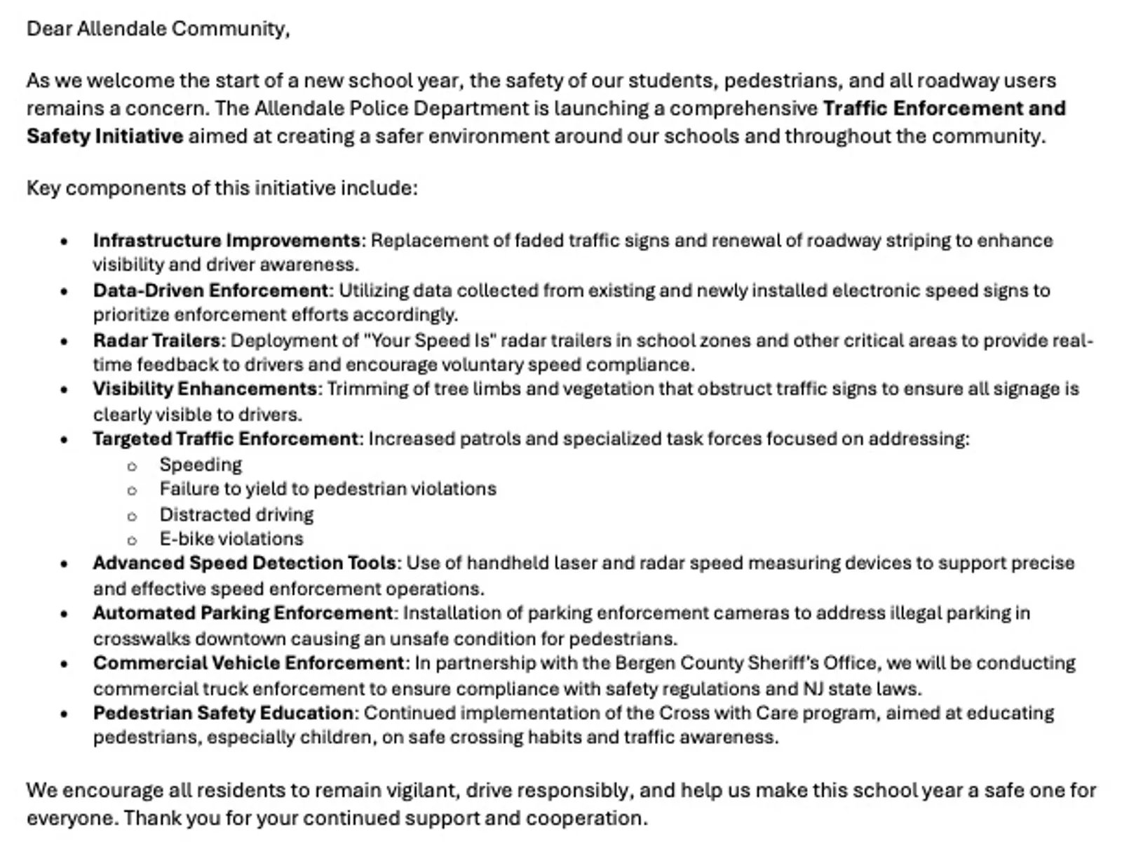 Police Department | Borough of Allendale