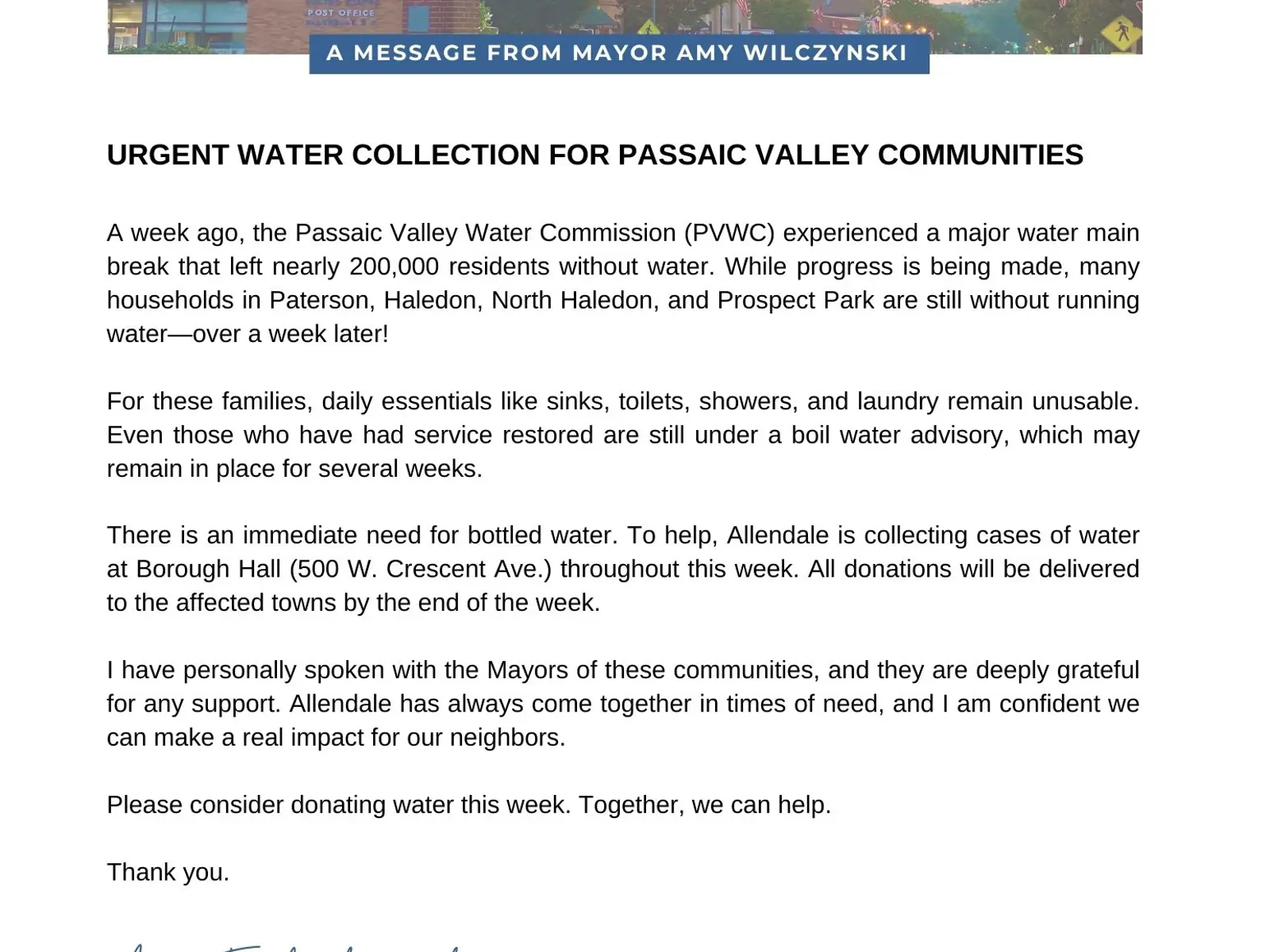 Memos | Borough of Allendale