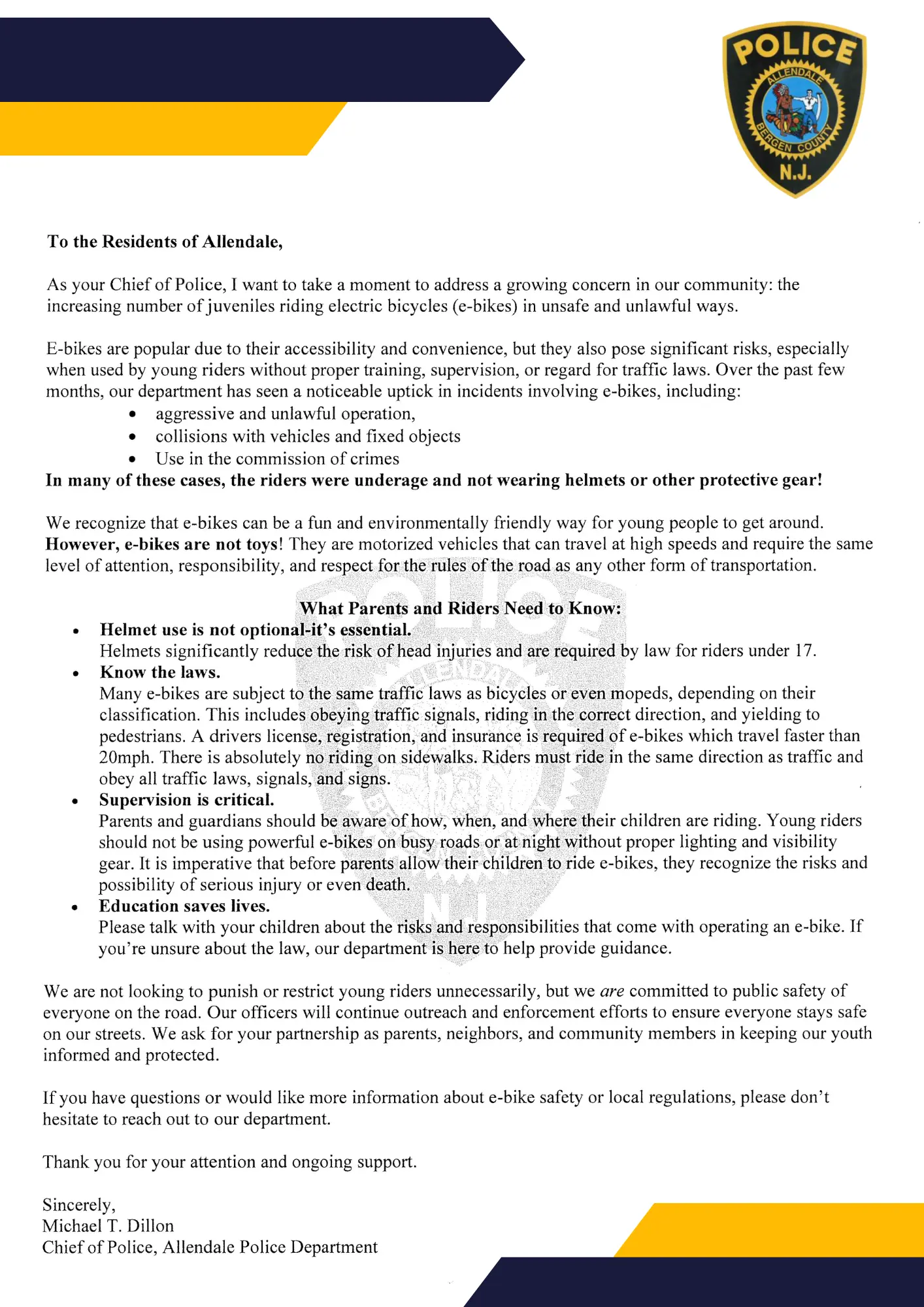 E-Bikes | Borough of Allendale